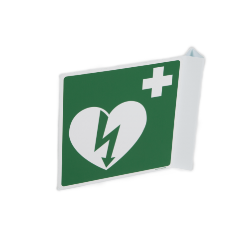 PVC Sign AED icon perpendicular (20x20 cm) | AED Solutions